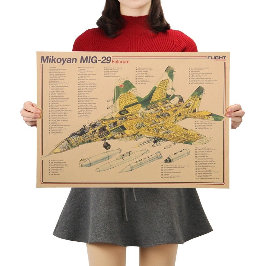 Mikoyan MIG-29 Fulcrum Airplane Vintage Retro Kraft Paper Poster - Etsy