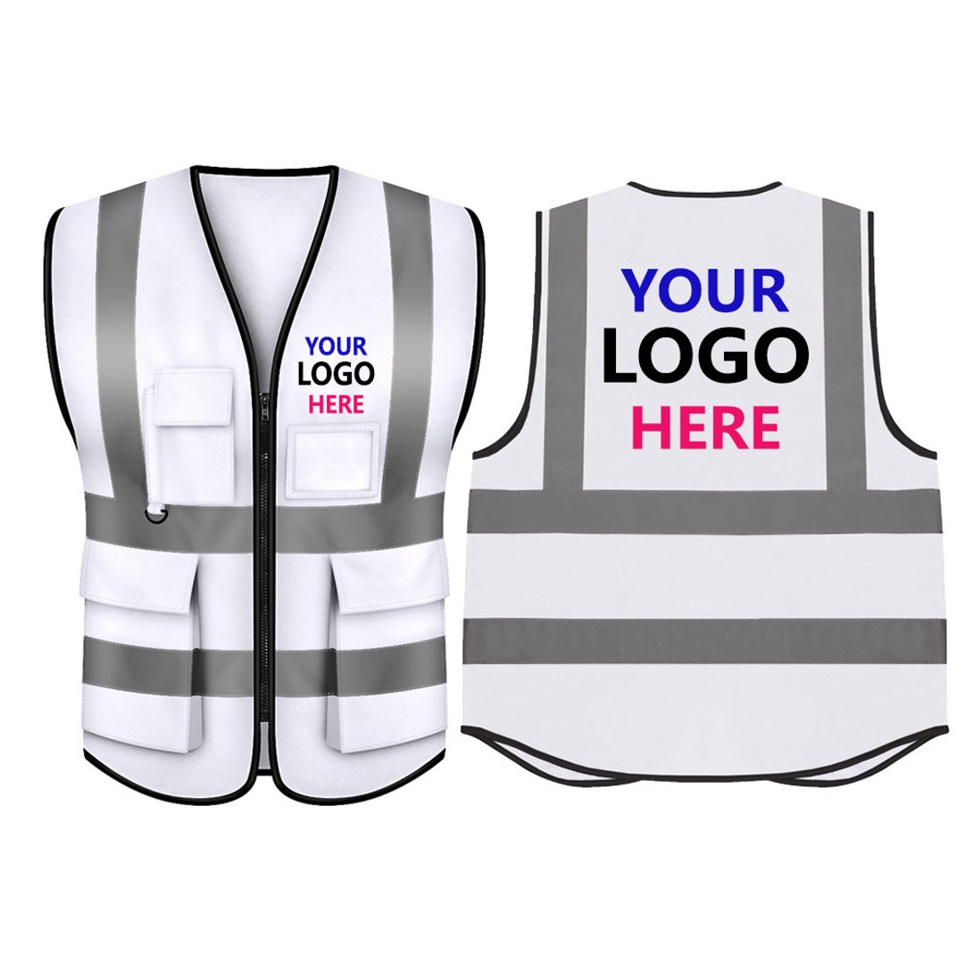 TOPTIE Custom White Safety Vest With 5 Pockets and High - Etsy