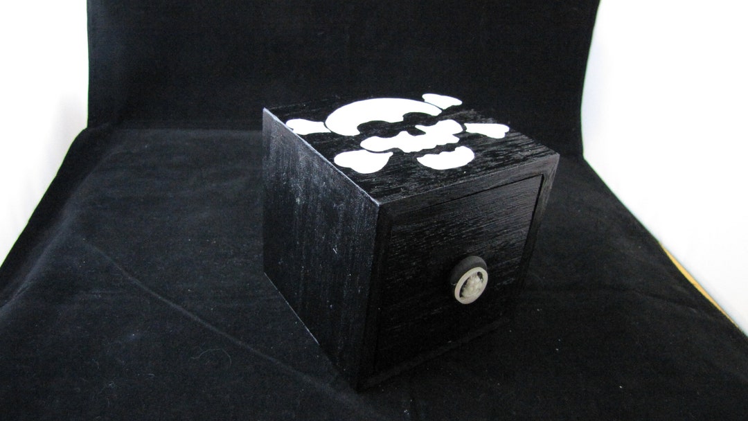 Black Jolly Roger Dice Box With Drawer Item Number 1012 - Etsy