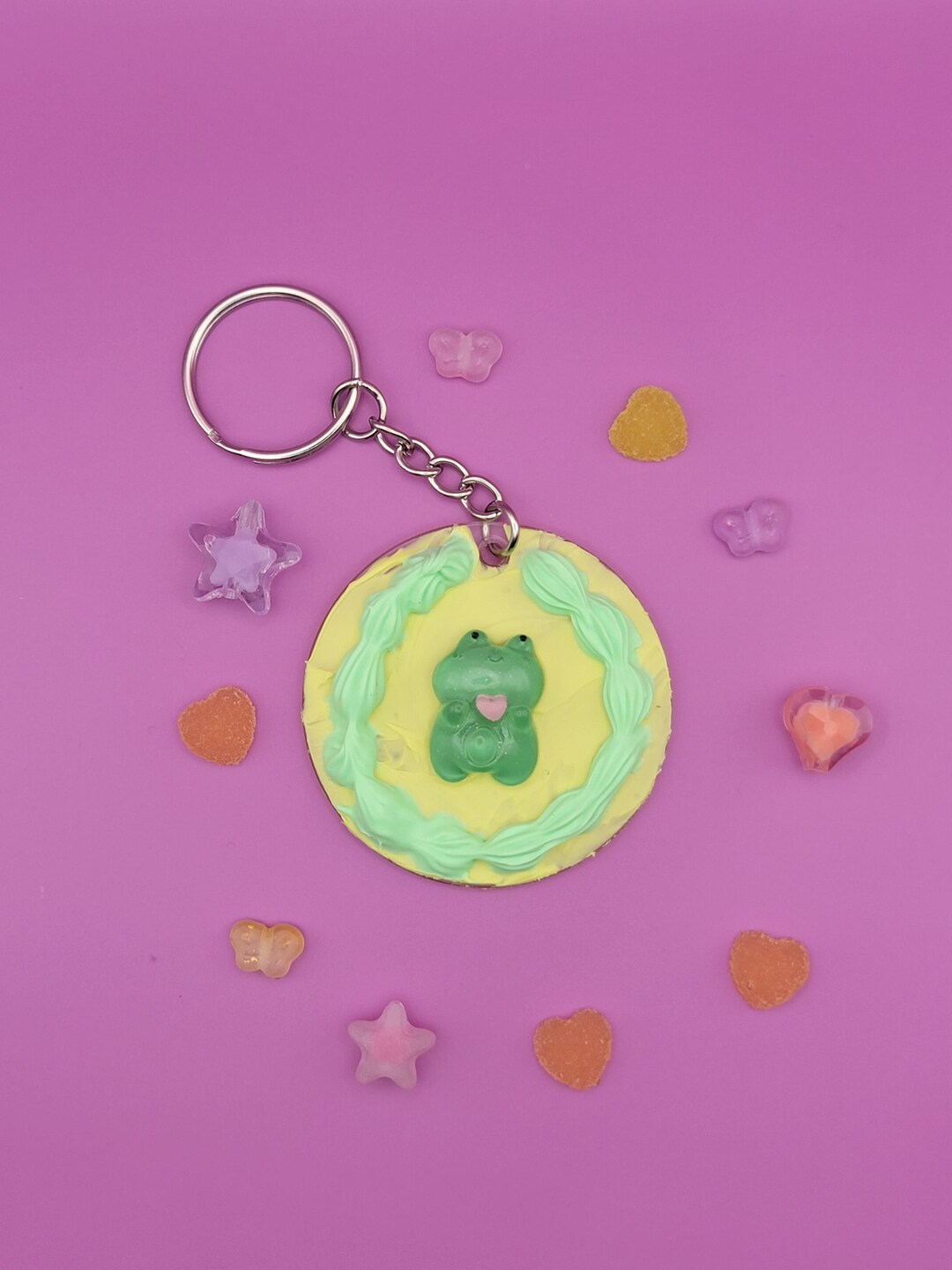 Frog Charm Decoden Keychain - Etsy
