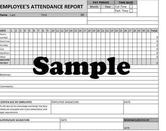 Monthly Timesheet Template for Microsoft Excel & Google Sheets gray ...