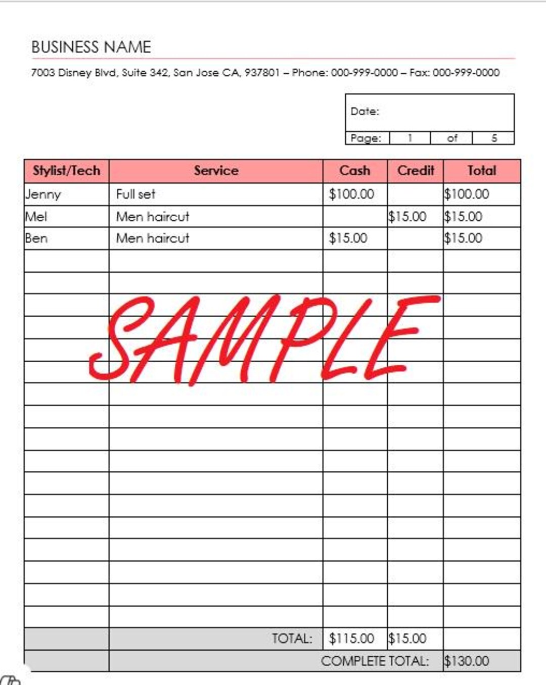 Salon and Nail Service Tracker for Stylists and Techs - Etsy