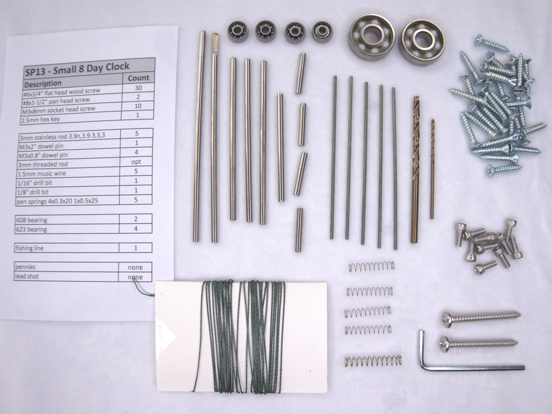 SP13 Small 8 Day Clock Parts Kit - Etsy