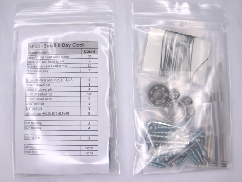 SP13 Small 8 Day Clock Parts Kit - Etsy