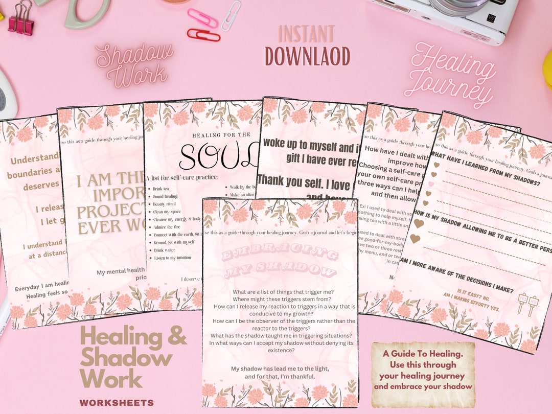 Healing Journey & Shadow Work Worksheets, Soul Healing, A Guide to ...