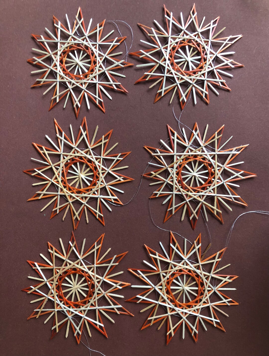 Straw Star Set Vivienne Brown Straw 6 Stars - Etsy