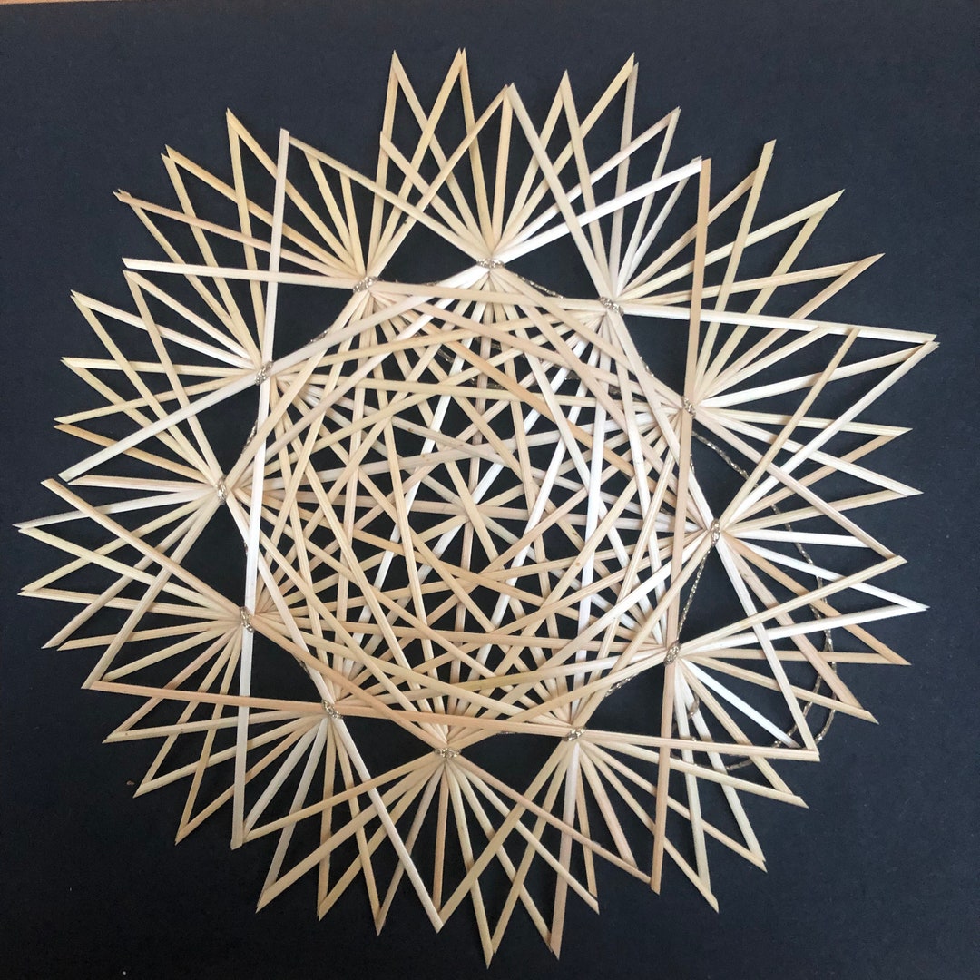Straw Star Rumble, XXL Star, Diameter Approx. 19 Cm, Silver Thread ...