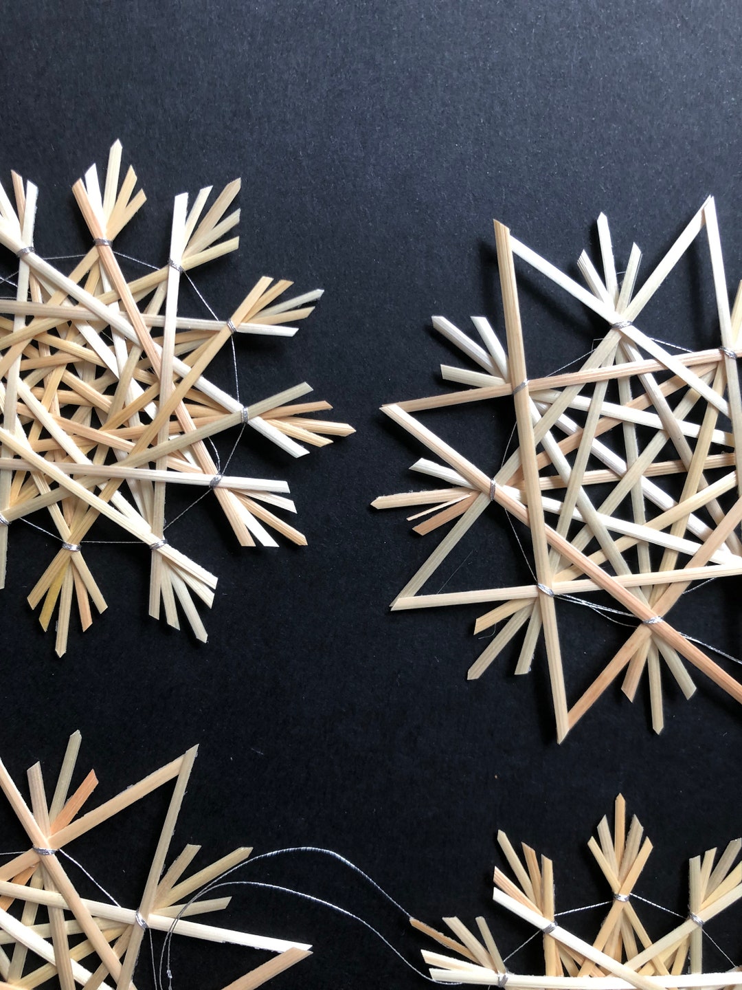Straw Star Set Luna, 4 Straw Stars, 2 Each 7.5 Cm and 8.5 Cm - Etsy