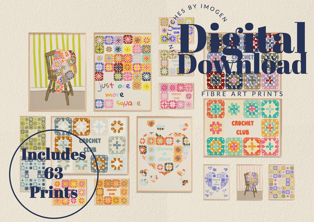 Granny Square Collection, DIGITAL DOWNLOAD , Gift Crocheters, Craft ...