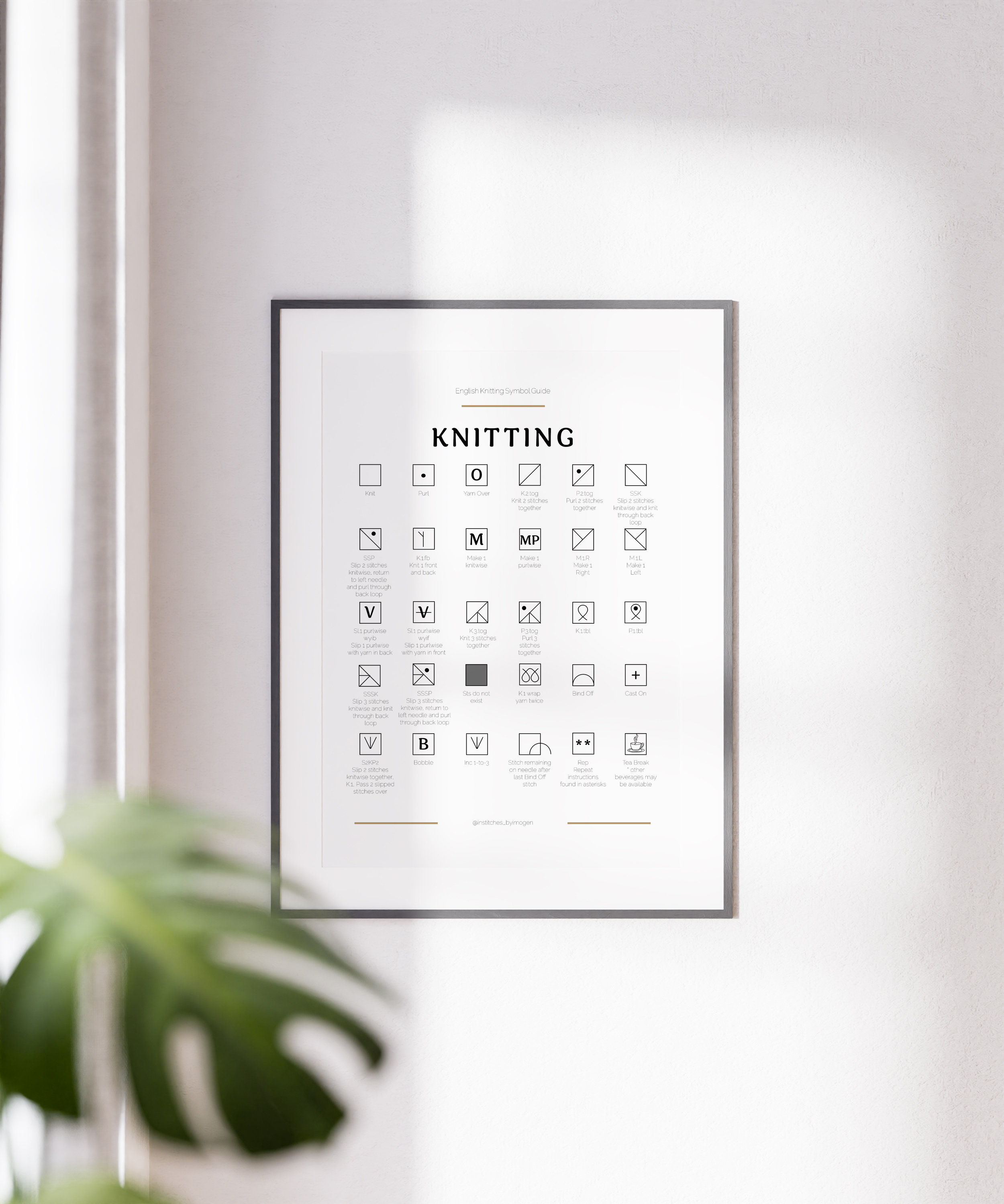English Knitting Symbol Guide, DIGITAL DOWNLOAD, Gift for Knitters ...