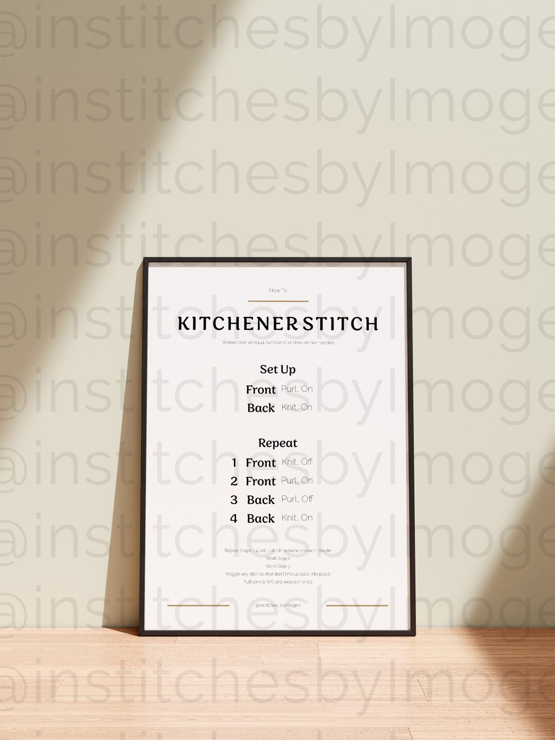 How To: Kitchener Stitch, Knitting Print, PNG Download, Unframed - Etsy