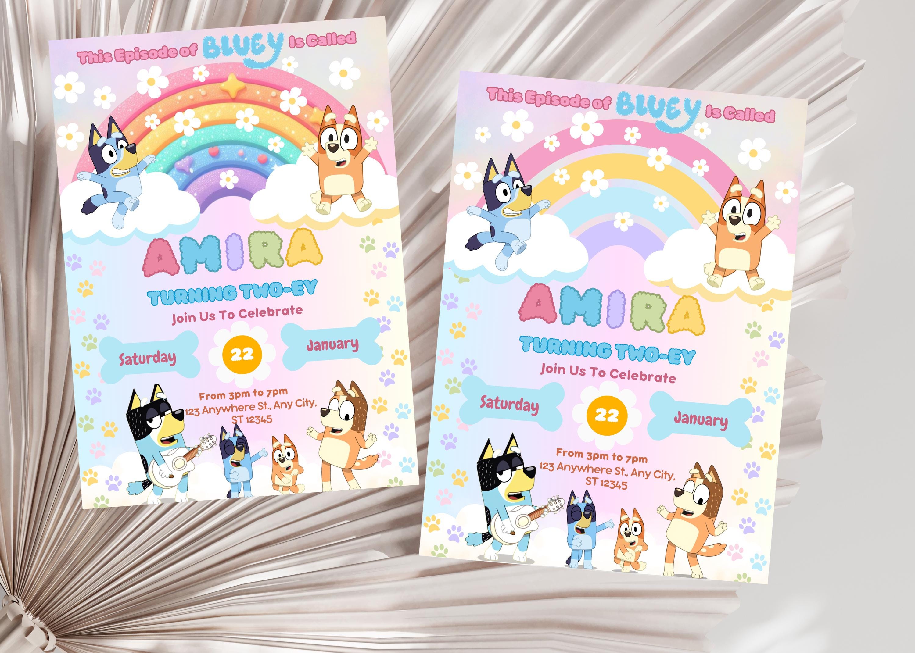 Editable Bluey Invitation Template, Digital Birthday Invite for Kids ...