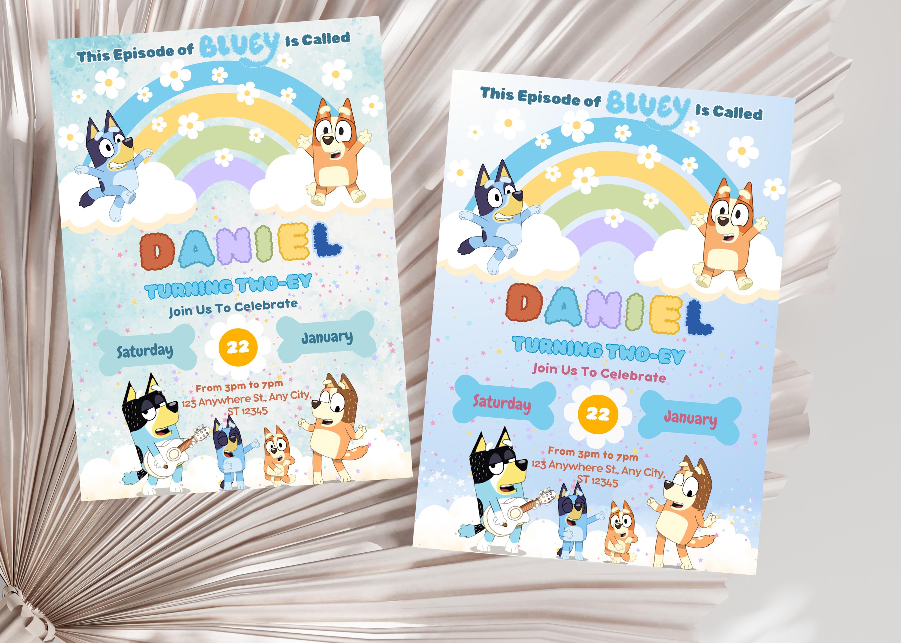 Editable Bluey Invitation Template, Digital Birthday Invite for Kids ...