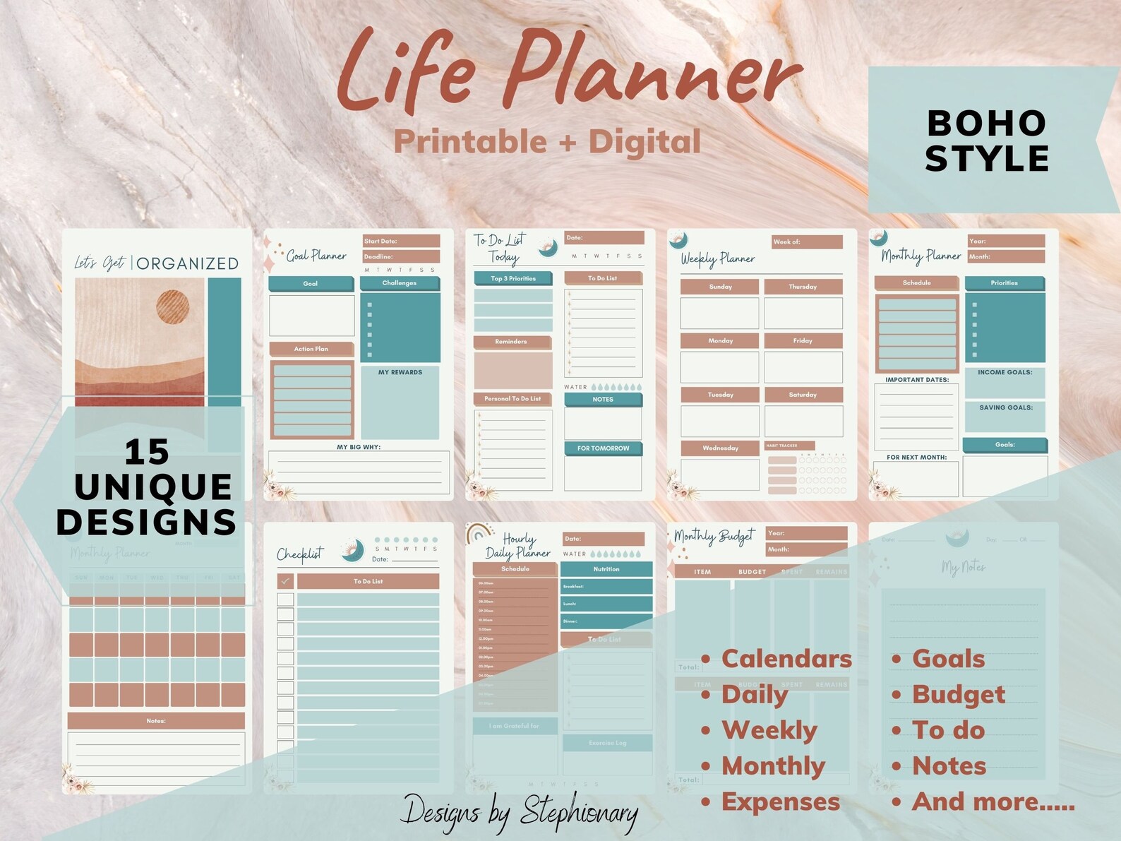 Digital Planner Printable, Planner Template, Life Planner, Printable ...