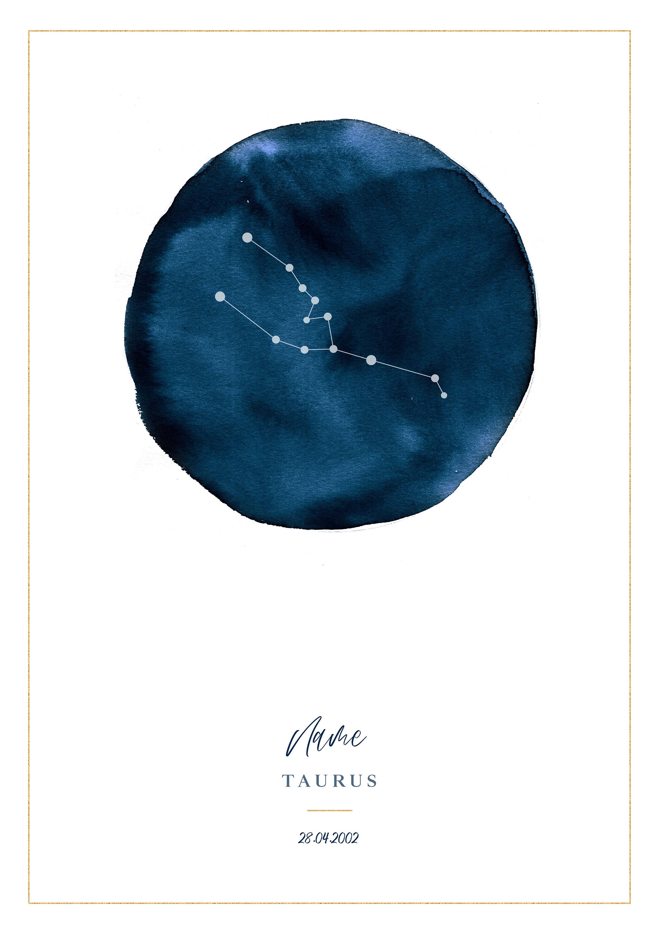 Personalized Taurus Zodiac Wall Mural (digital Print) | Taurus Zodiac ...