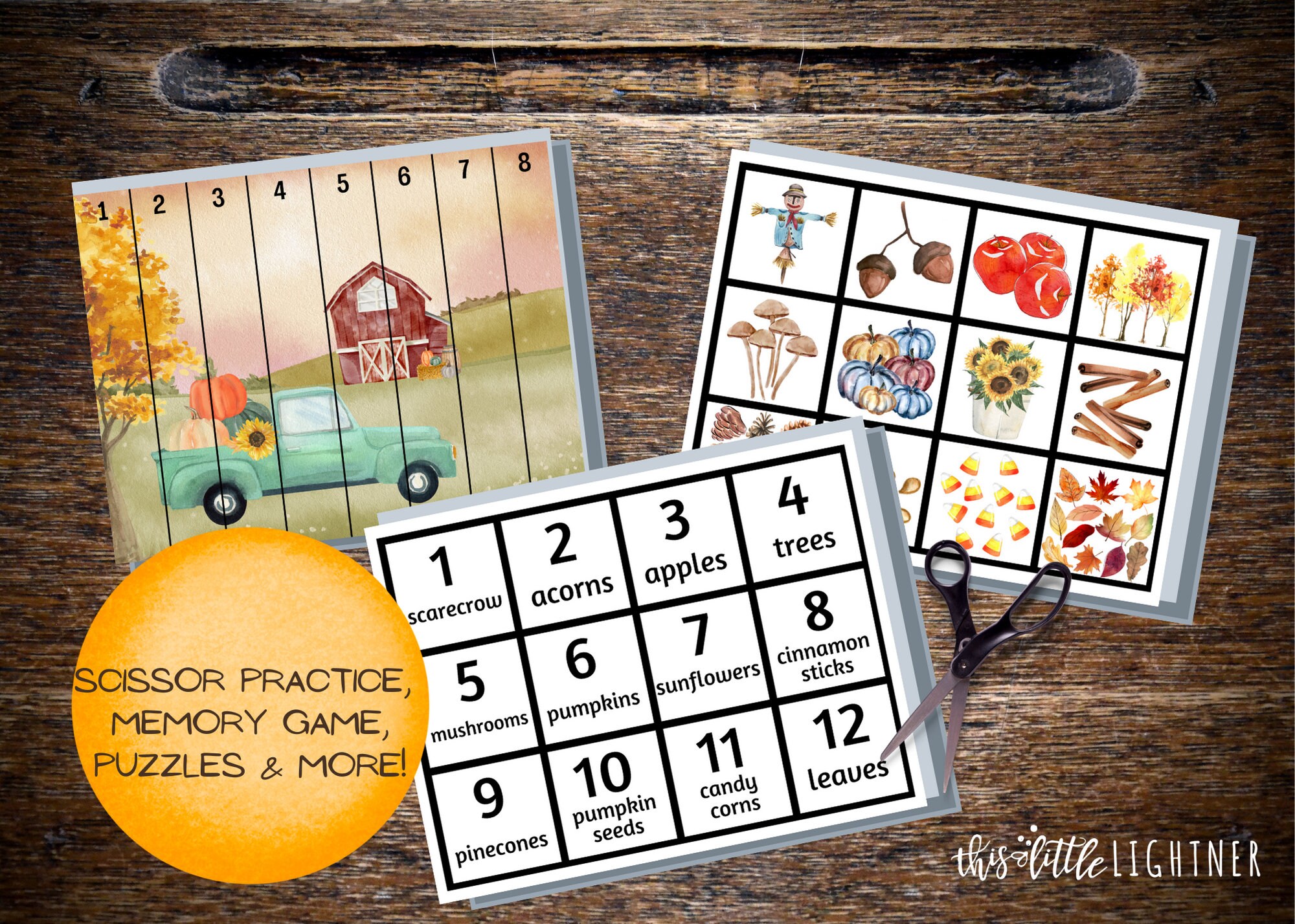 Preschool Fall Printables, Number Sequencing, Autumn Color by Number ...