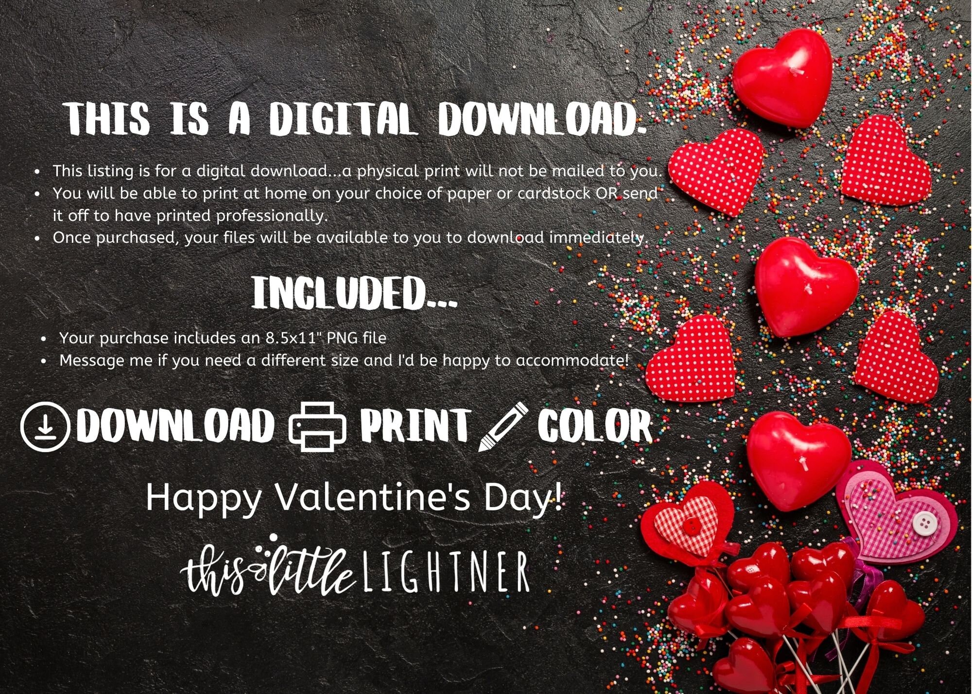 Kids Valentine Coloring Page Placemat | Dinner Placemat | Digital ...