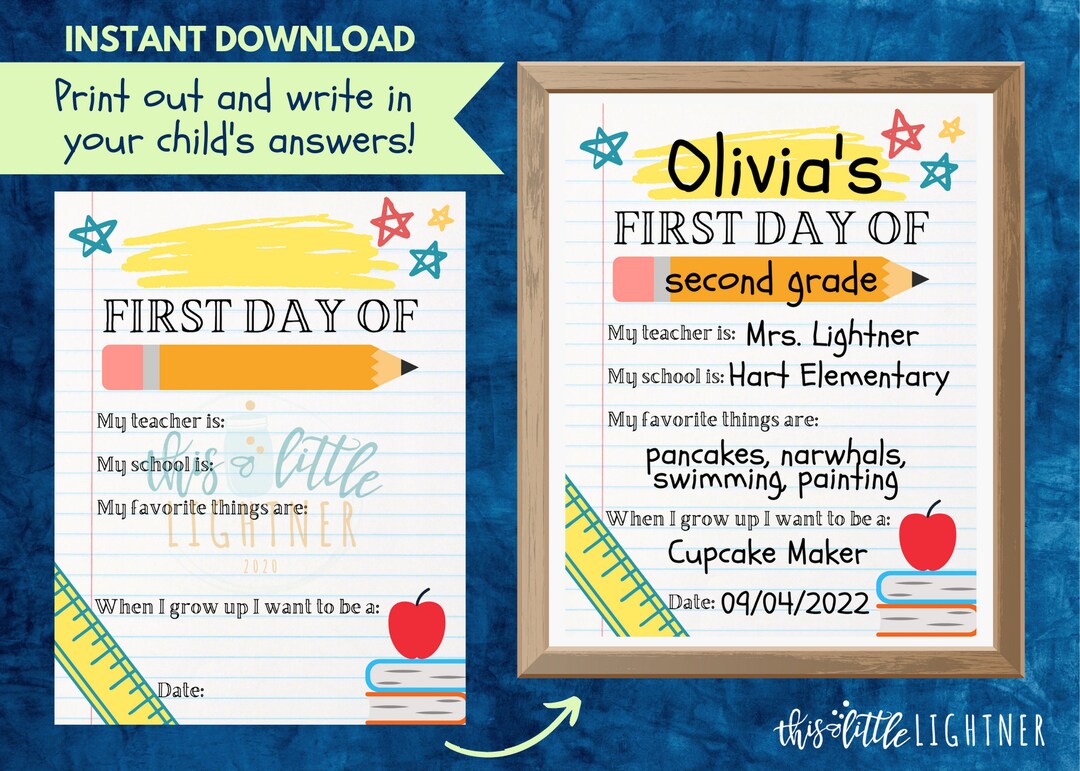 Back to School Activity / First Day of School / School Interview ...