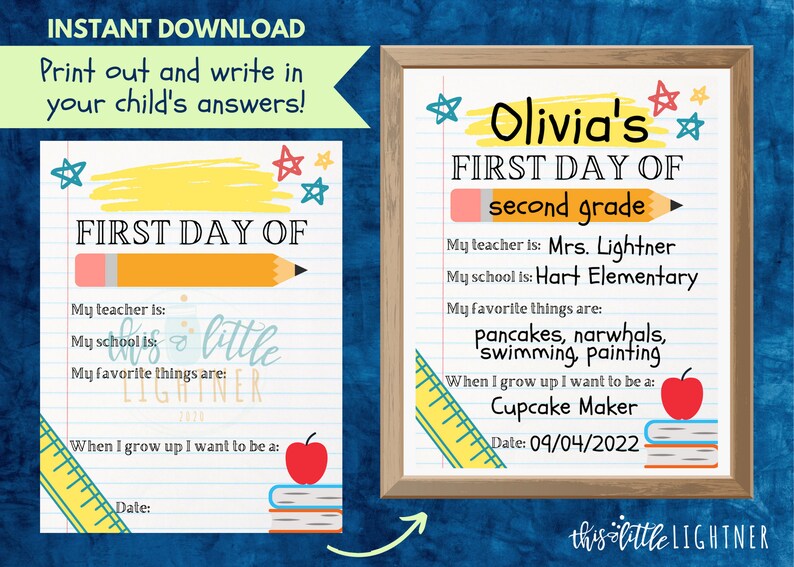 Back to School Activity / First Day of School / School Interview ...