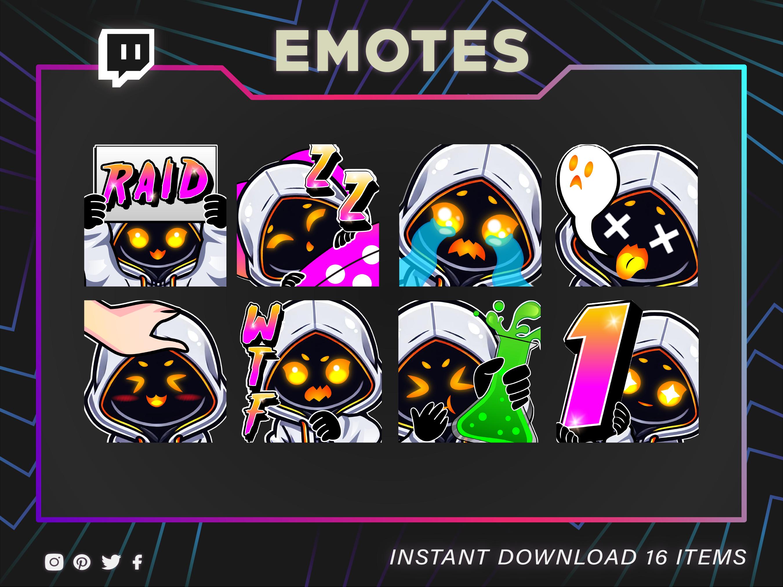 Neon Hoodie Wizard Emotes for Twitch, Discord, and Tiktok | Emotes on ...