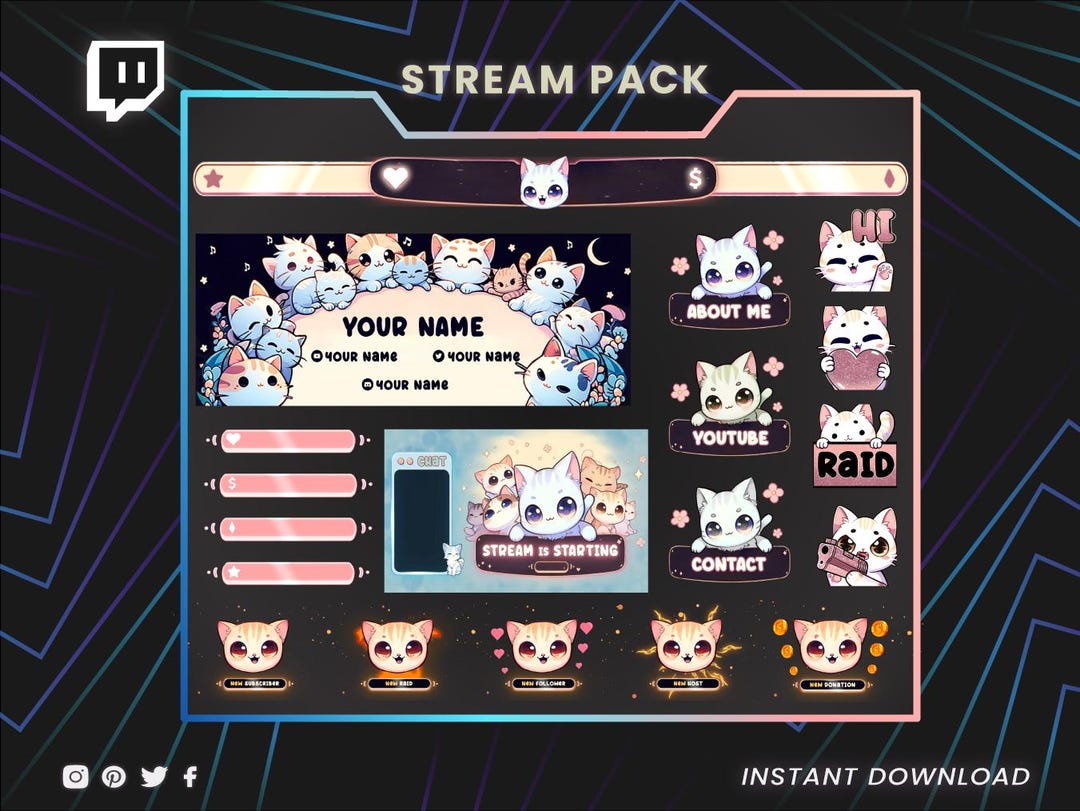 Twitch Overlays, Animated Webcam,twitch Panels, Twitch Screens, Twitch ...