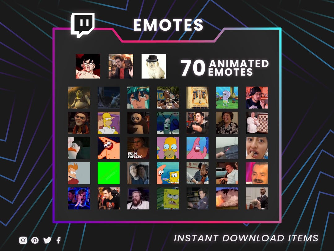 Ultimate 70 Animated Meme Emote Pack for Twitch, Discord, Kick ...