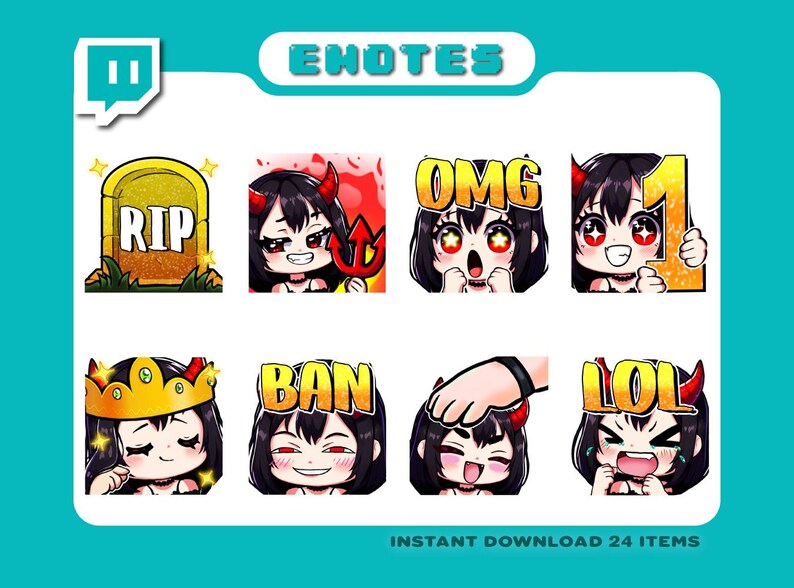 Emotes de Devil Girl para Twitch, Discord y TikTok / Emotes en oferta ...