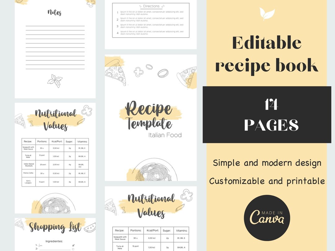 Family Recipes Template, Recipe Card Template, Printable Recipe ...