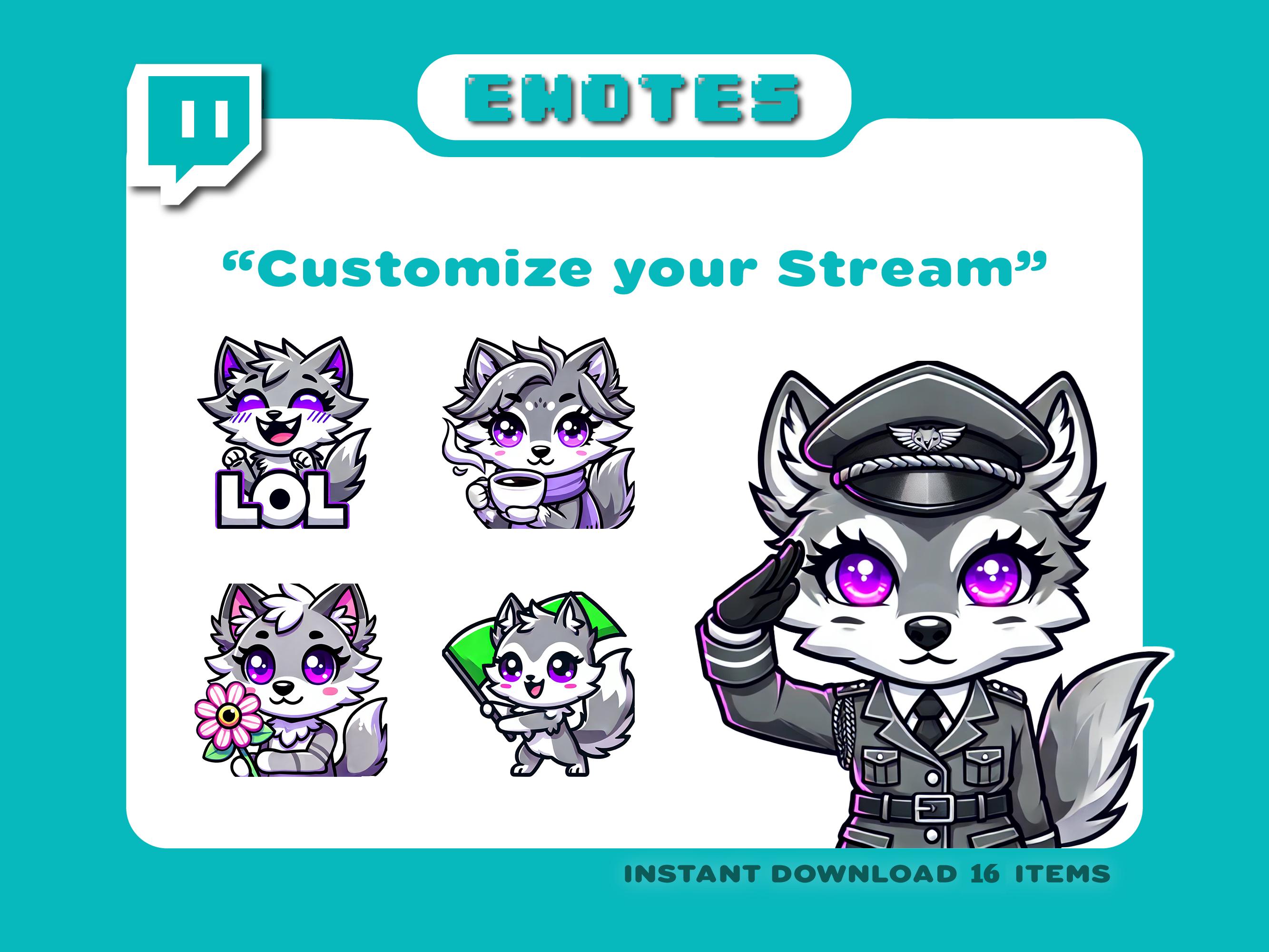 Twitch Emotes, Wolf Twitch Emotes | Cute Wolf Emotes, Chibi Wolf Emotes ...