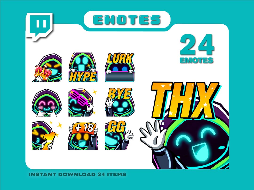 Violet Hoodie Emotes for Twitch, Discord, and Tiktok | Emotes on Sale ...