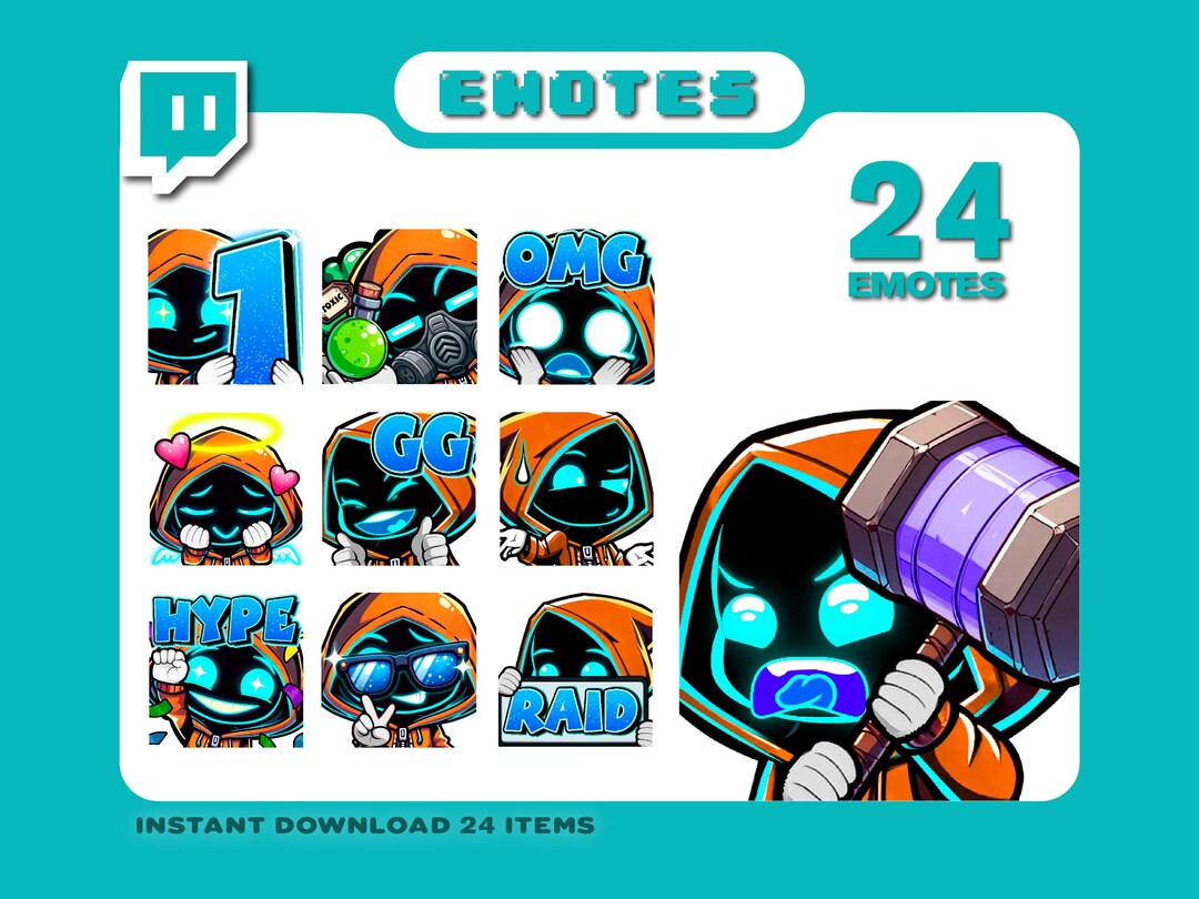 Orange Neon Guy Emotes for Twitch, Discord, and Tiktok | Emotes on Sale ...