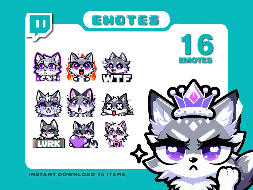 Twitch Emotes, Wolf Twitch Emotes Cute Wolf Emotes, Chibi Wolf Emotes ...