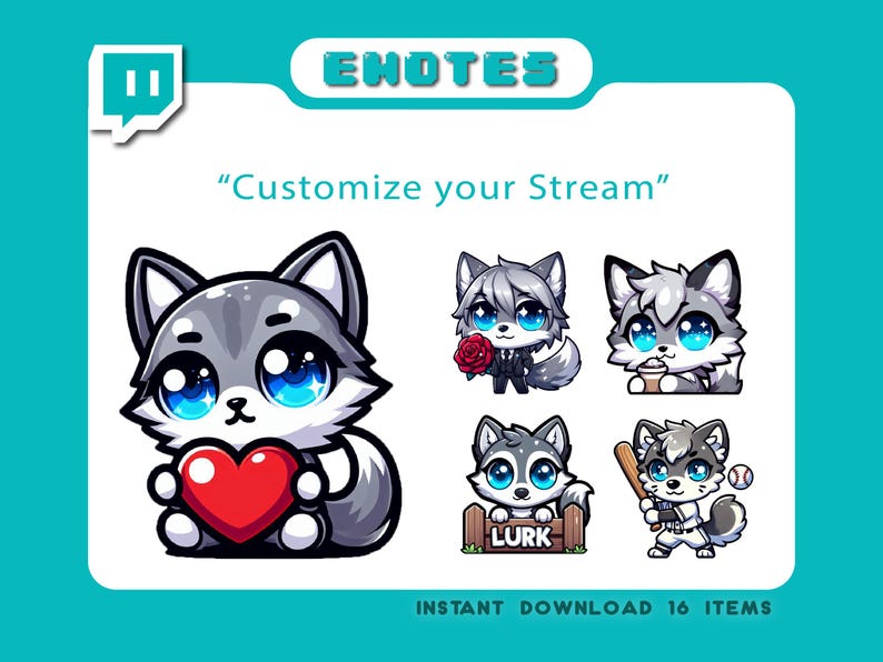 Twitch Wolf Emotes, Twitch Emotes, Chibi Twitch Emotes, Mascot Twitch ...