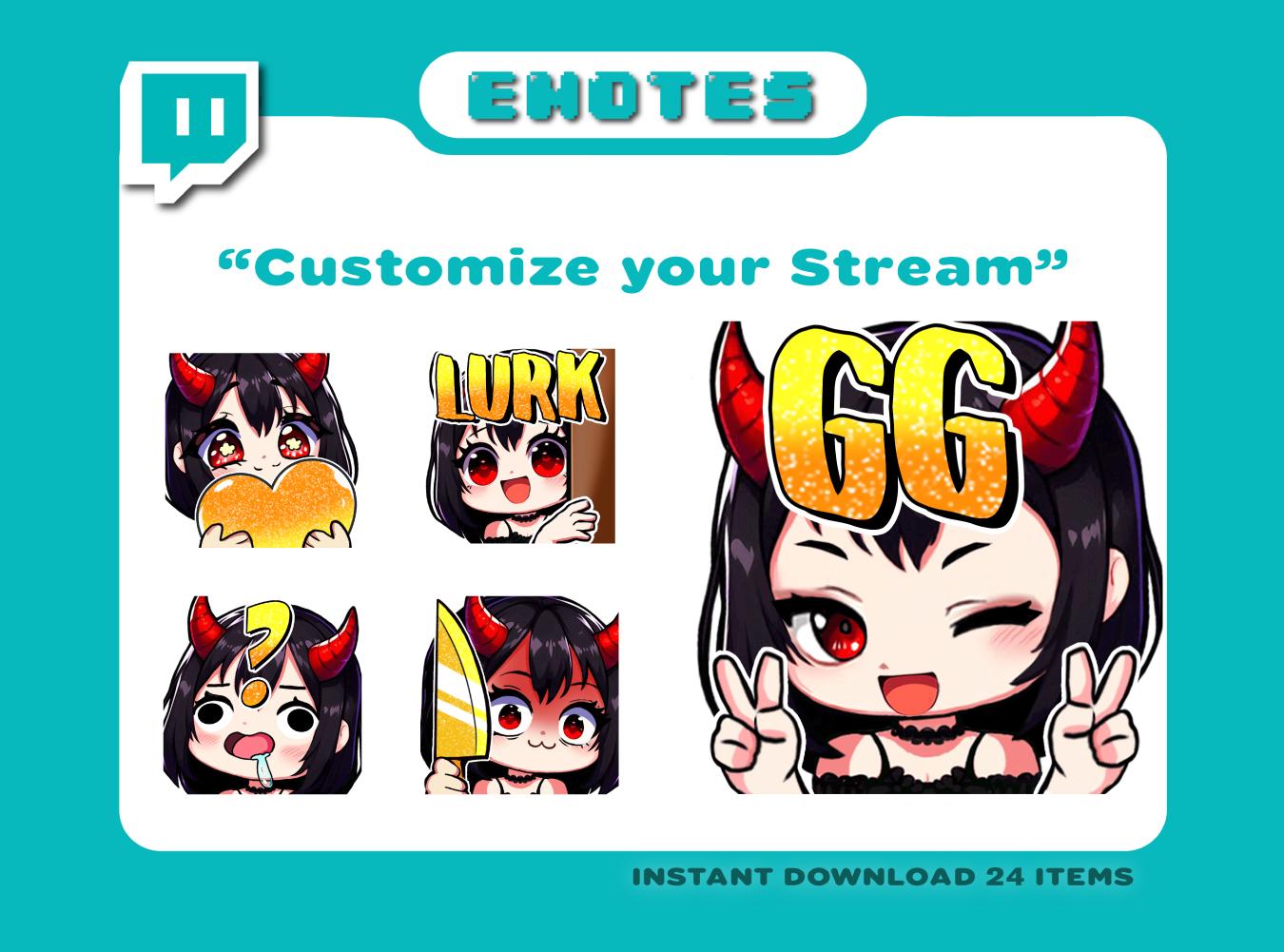 Emotes de Devil Girl para Twitch, Discord y TikTok / Emotes en oferta ...