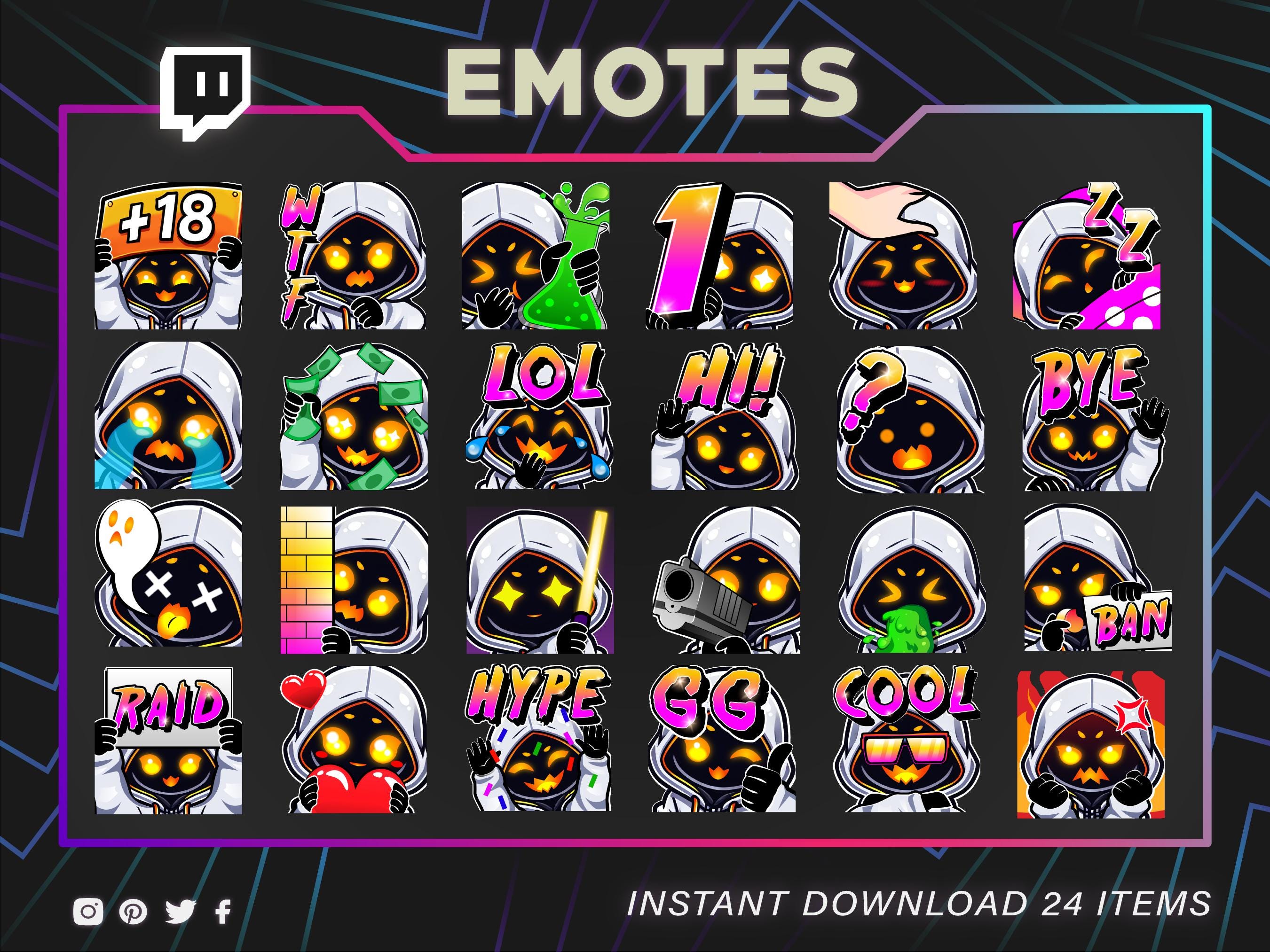 Neon Hoodie Wizard Emotes for Twitch, Discord, and Tiktok | Emotes on ...