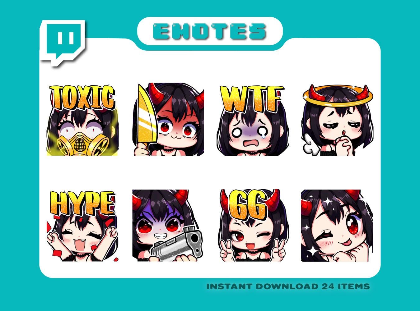 Emotes de Devil Girl para Twitch, Discord y TikTok / Emotes en oferta ...