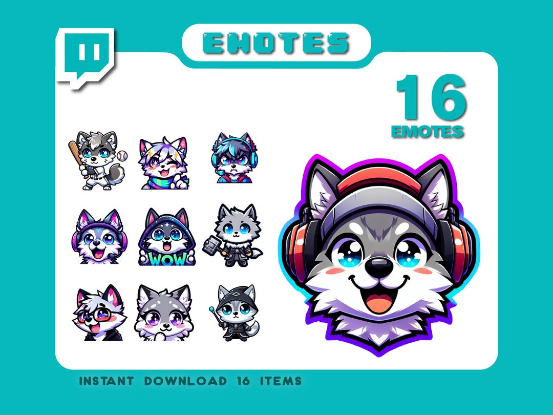 Twitch Wolf Emotes, Twitch Emotes, Chibi Twitch Emotes, Mascot Twitch ...