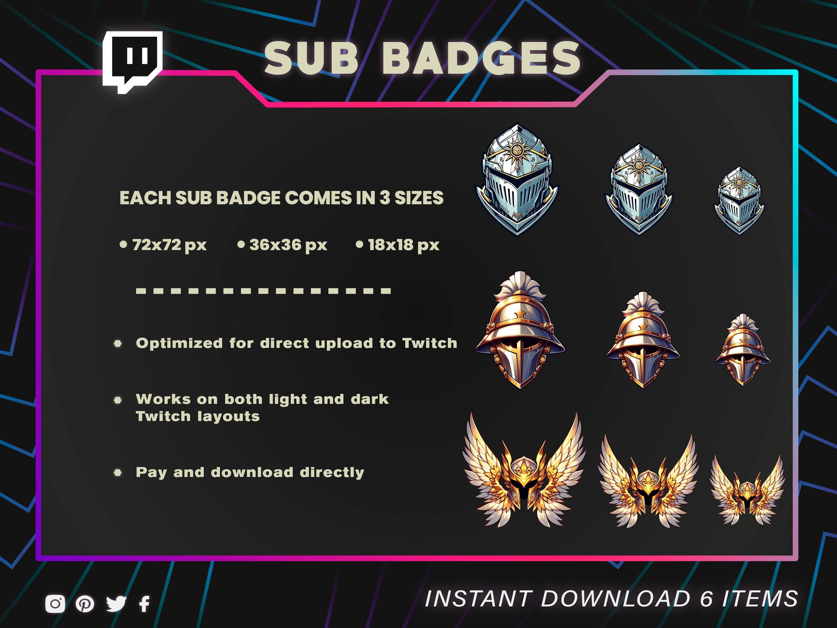 Twitch Sub Badges / Bit Badges / Medieval Helmet Collection / Knight ...