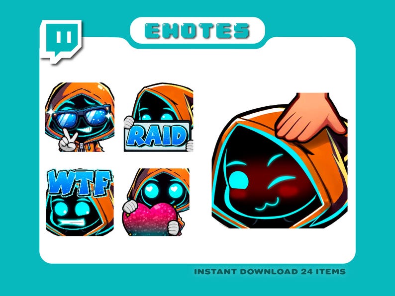 Orange Neon Guy Emotes for Twitch, Discord, and Tiktok | Emotes on Sale ...