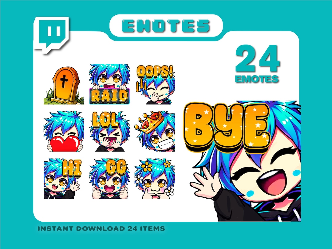 Blue Boy Emotes for Twitch, Discord, and Tiktok | Emotes on Sale - Etsy