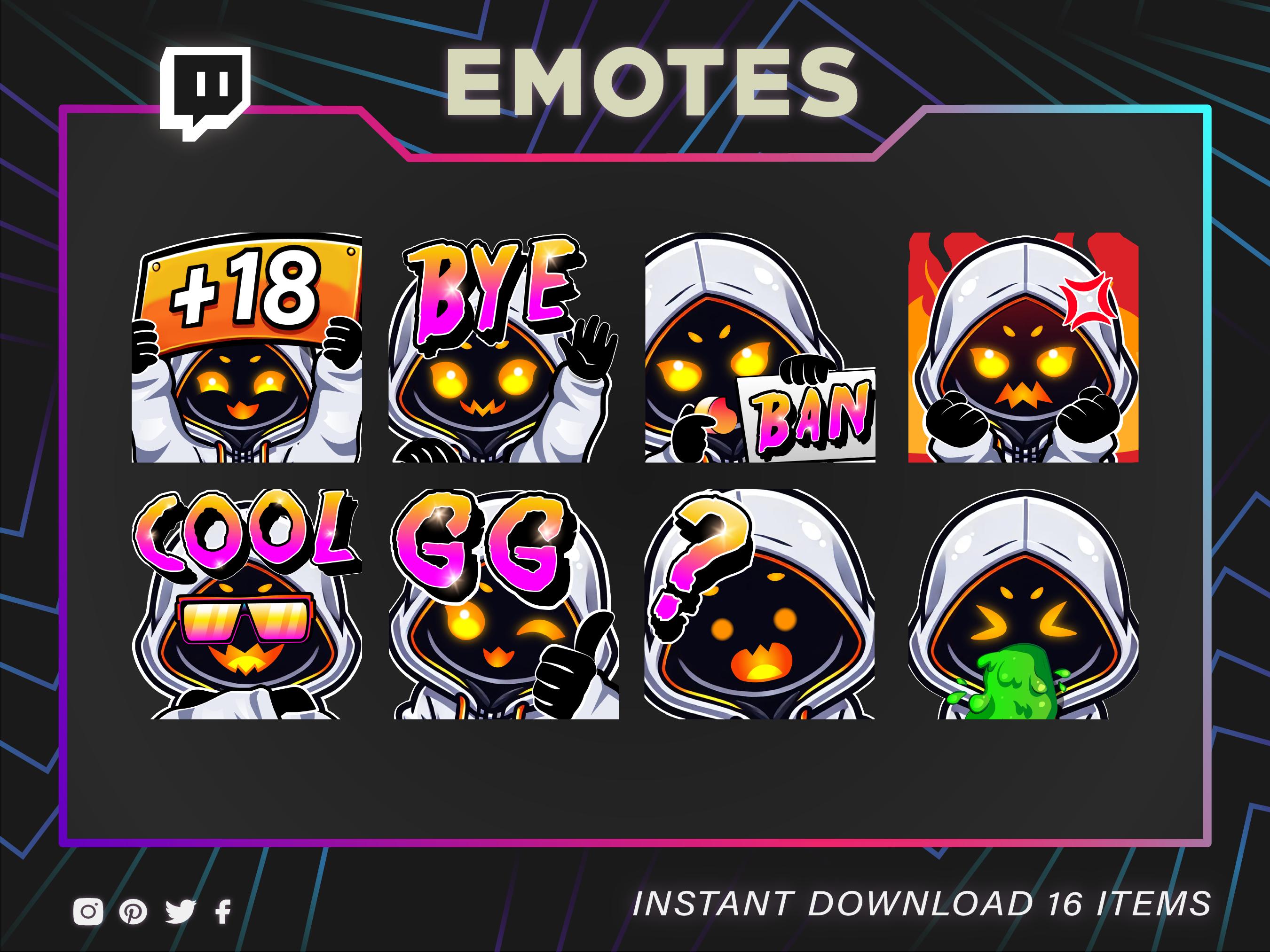 Neon Hoodie Wizard Emotes for Twitch, Discord, and Tiktok | Emotes on ...