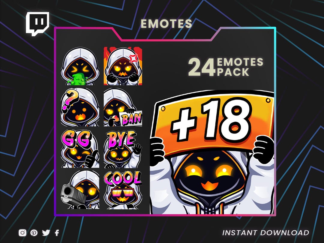 Neon Hoodie Wizard Emotes for Twitch, Discord, and Tiktok | Emotes on ...