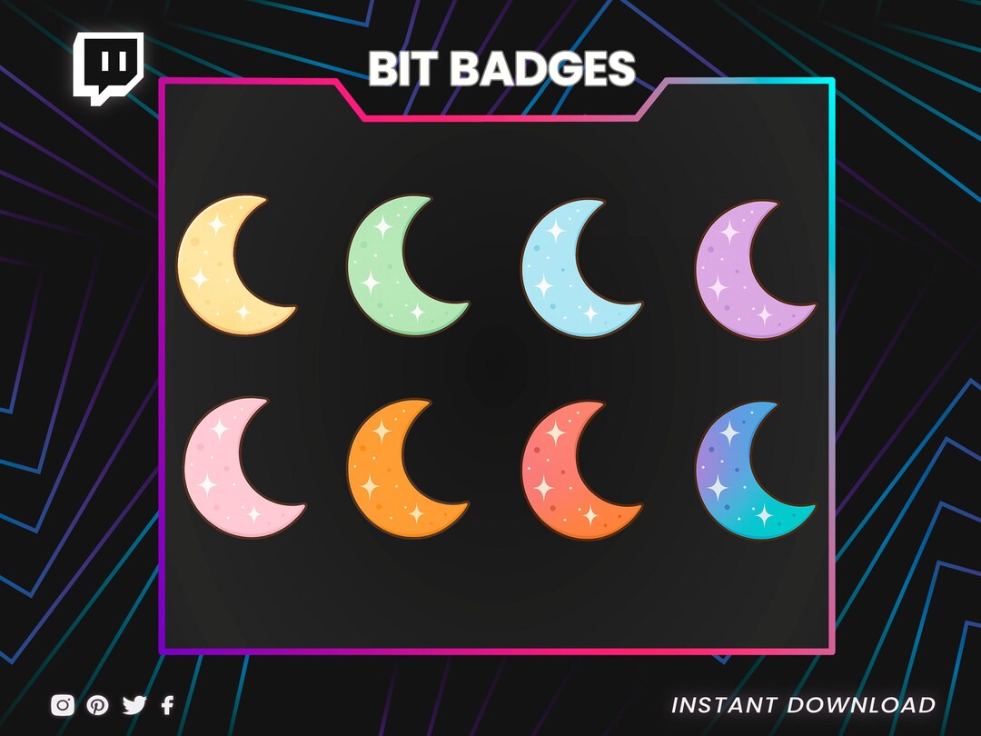Twitch Bit Badges / Waning Moon Pack / Color Progression / Rainbow ...