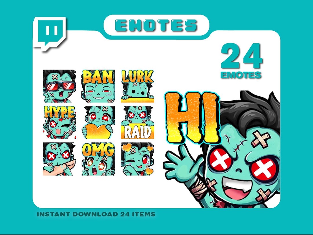 Zombie Warrior Emotes for Twitch, Discord, and Tiktok | Emotes on Sale ...