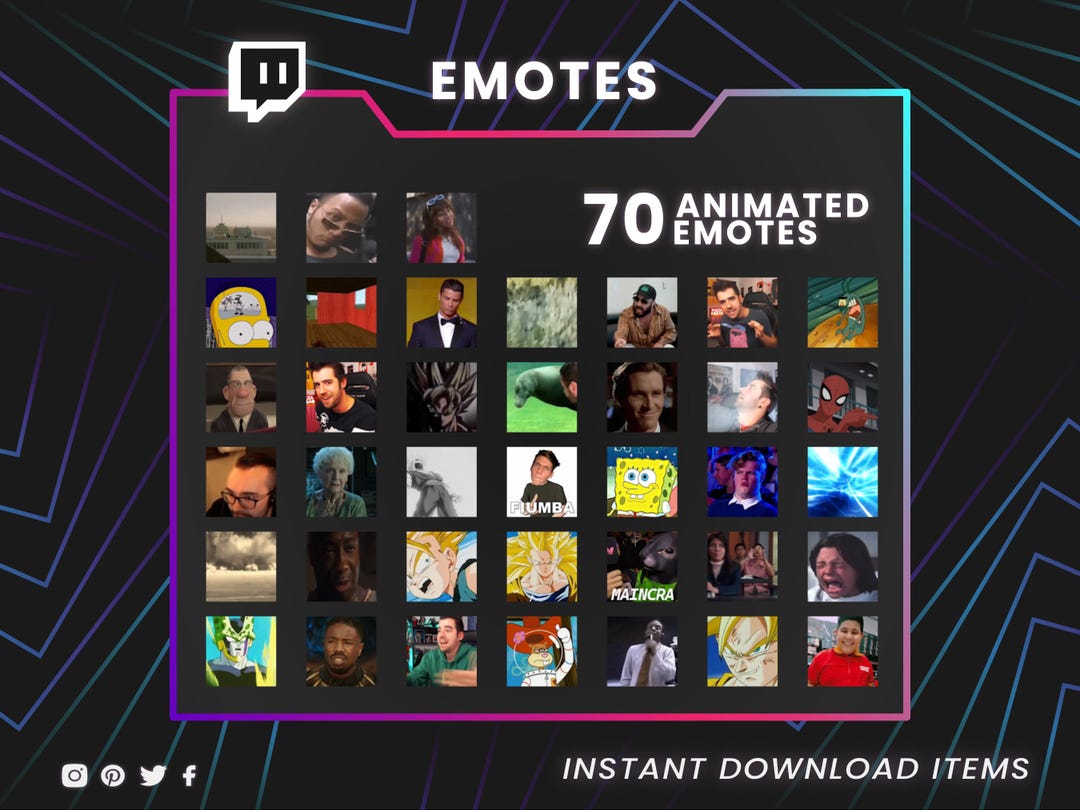 Ultimate 70 Animated Meme Emote Pack for Twitch, Discord, Kick ...