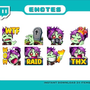 Zombie Girls Emotes for Twitch, Discord, and Tiktok | Emotes on Sale - Etsy