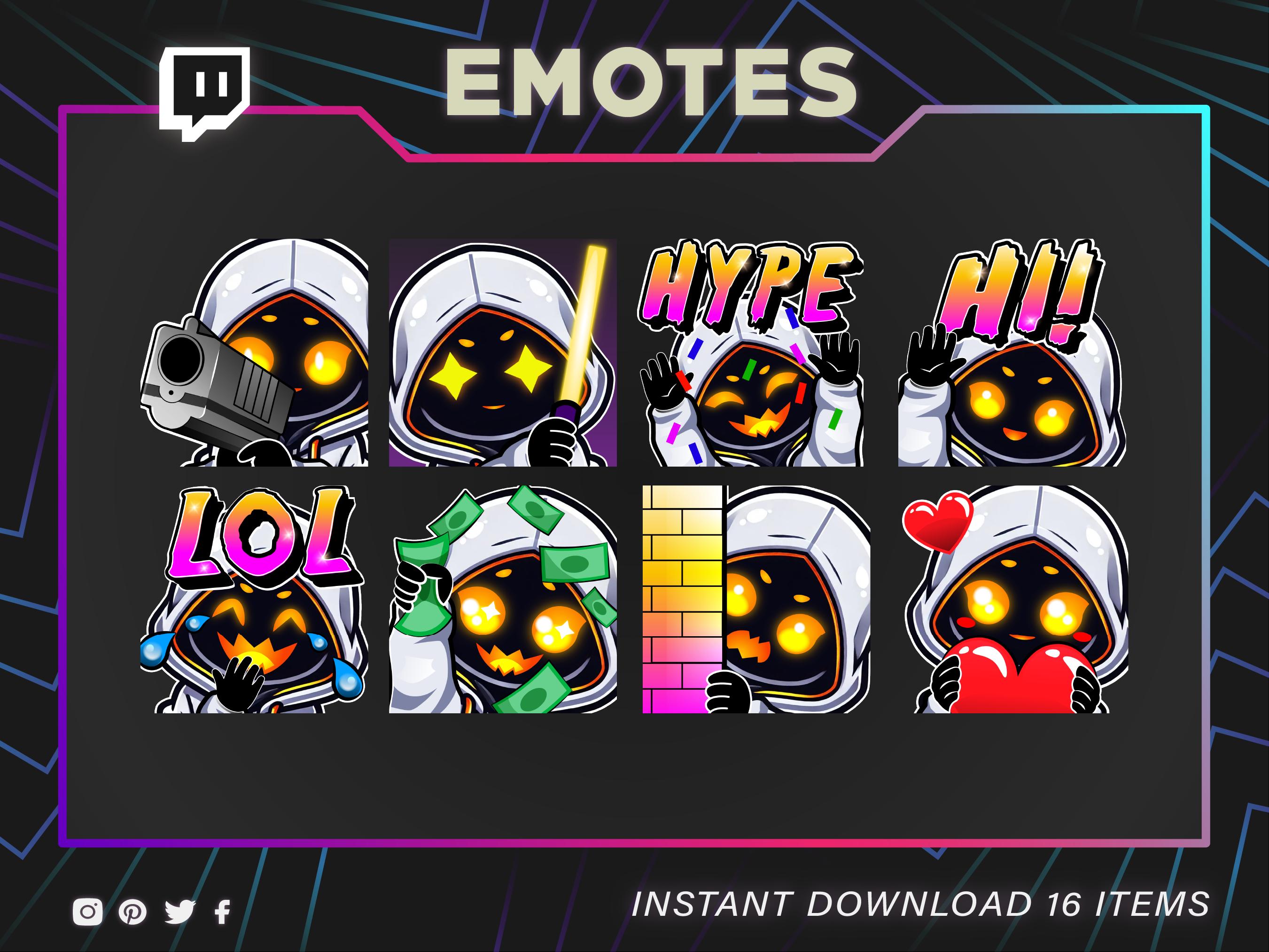 Neon Hoodie Wizard Emotes for Twitch, Discord, and Tiktok | Emotes on ...