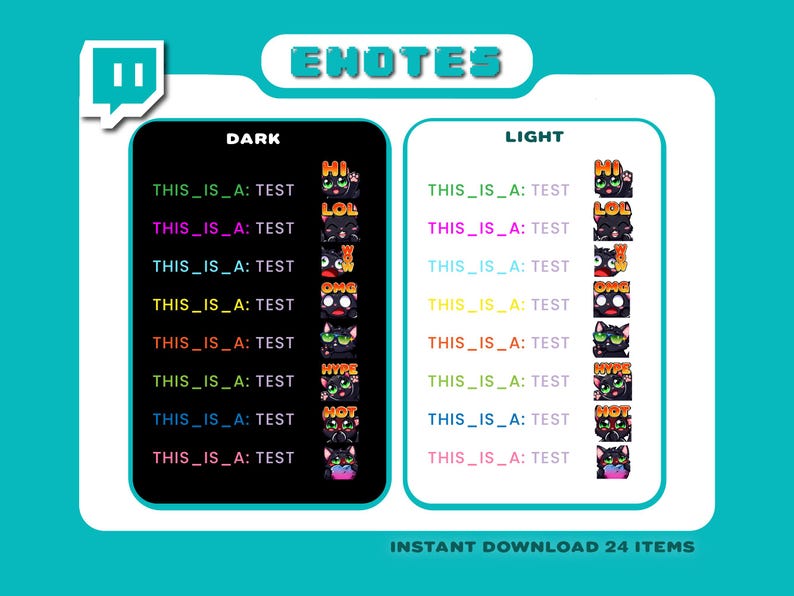 Emotes de gato negro para Twitch, Discord y TikTok / Emotes en oferta ...