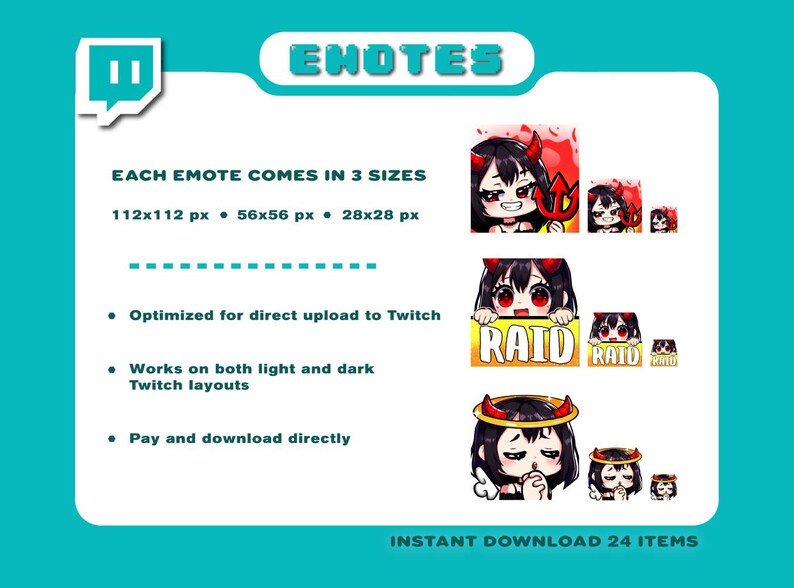 Emotes de Devil Girl para Twitch, Discord y TikTok / Emotes en oferta ...