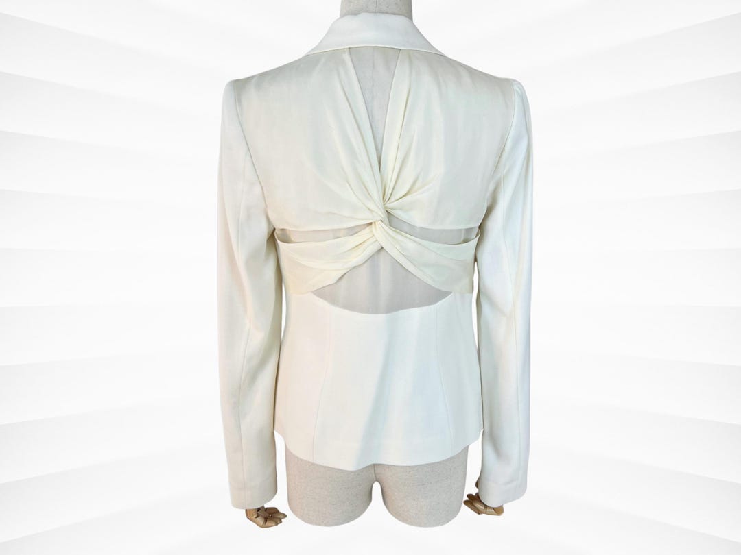 Vintage BCBG Max Azria Blazer: Sheer Chiffon Knot Back, Y2K Fashion - Etsy